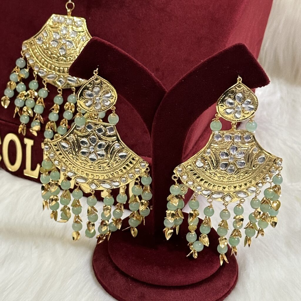 Punjabi Traditional Earrings with Tikka - MS Collection